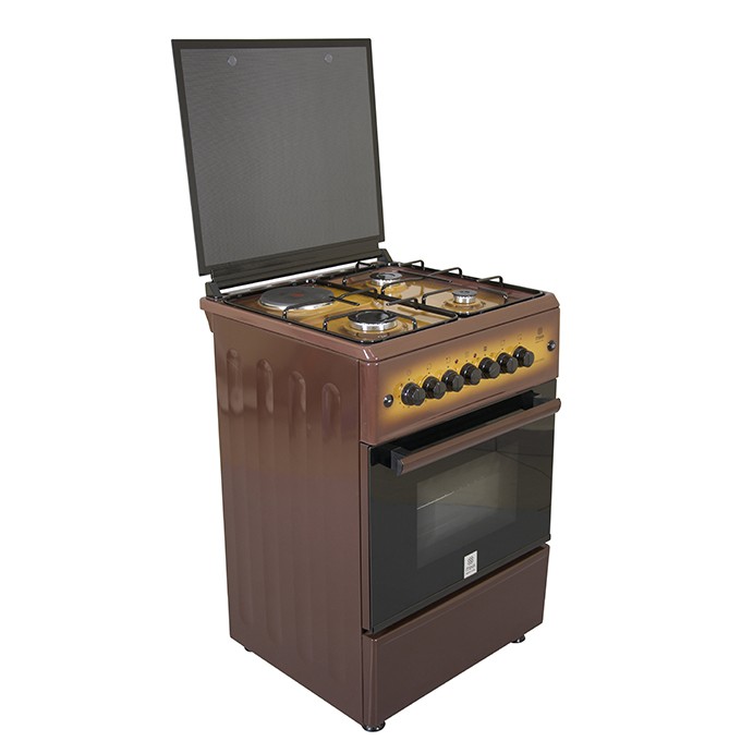 MIKA Standing Cooker, 58cm X 58cm, 3 + 1, Electric Oven, Light Brown ...